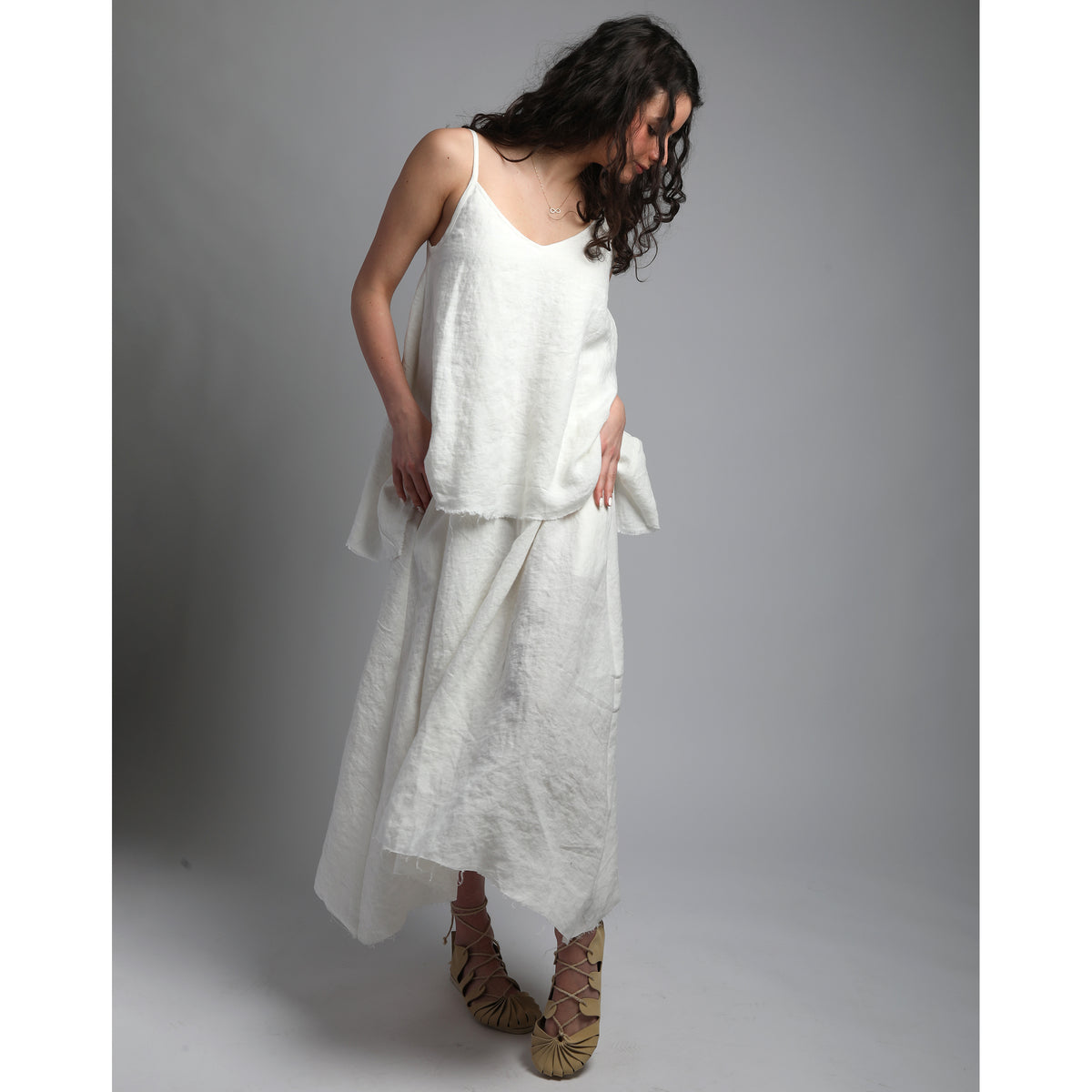 LOTUS Flowy Linen Maxi Dress | KNOTIUM