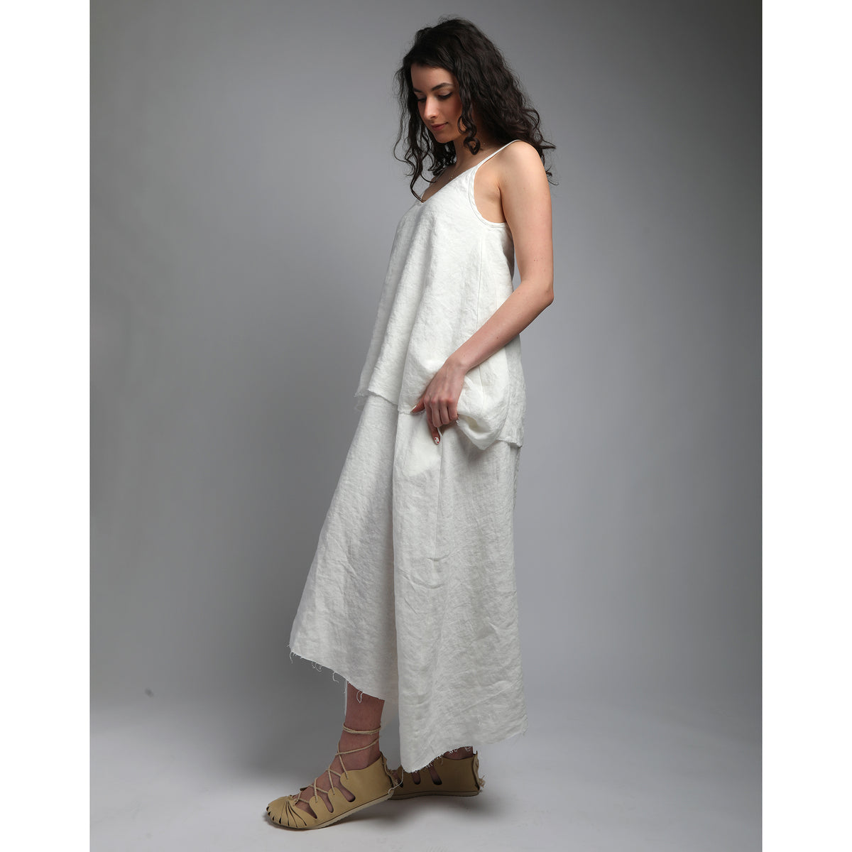 LOTUS Flowy Linen Maxi Dress | KNOTIUM